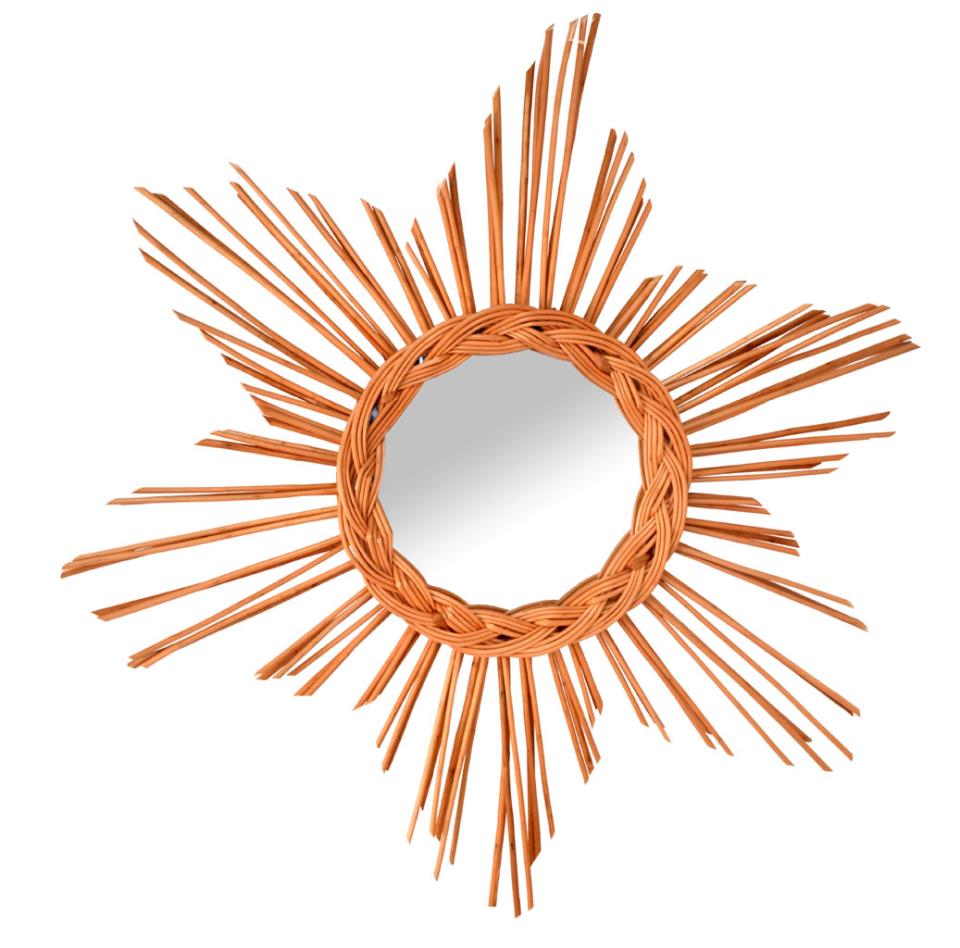 Espejo sol mimbre (60 cms) - Artesanía San José